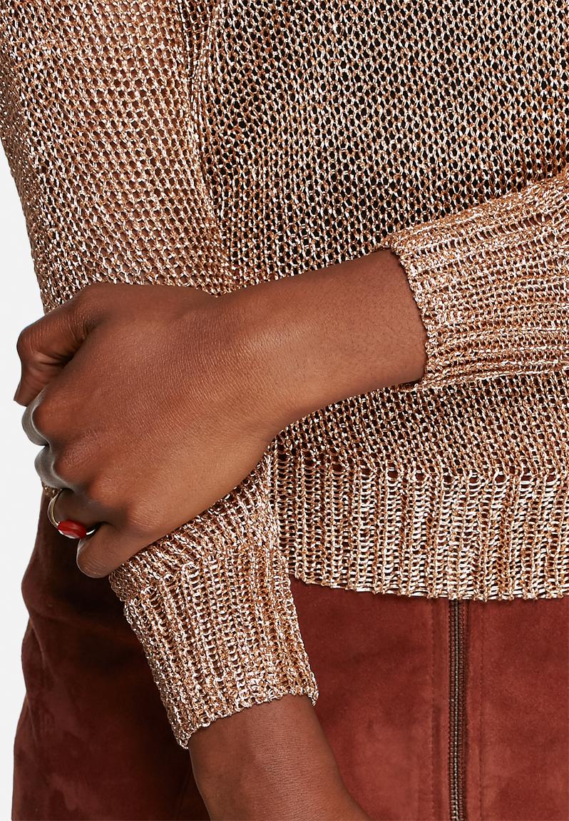 Metallic Jumper - Rose Gold Glamorous Knitwear | Superbalist.com