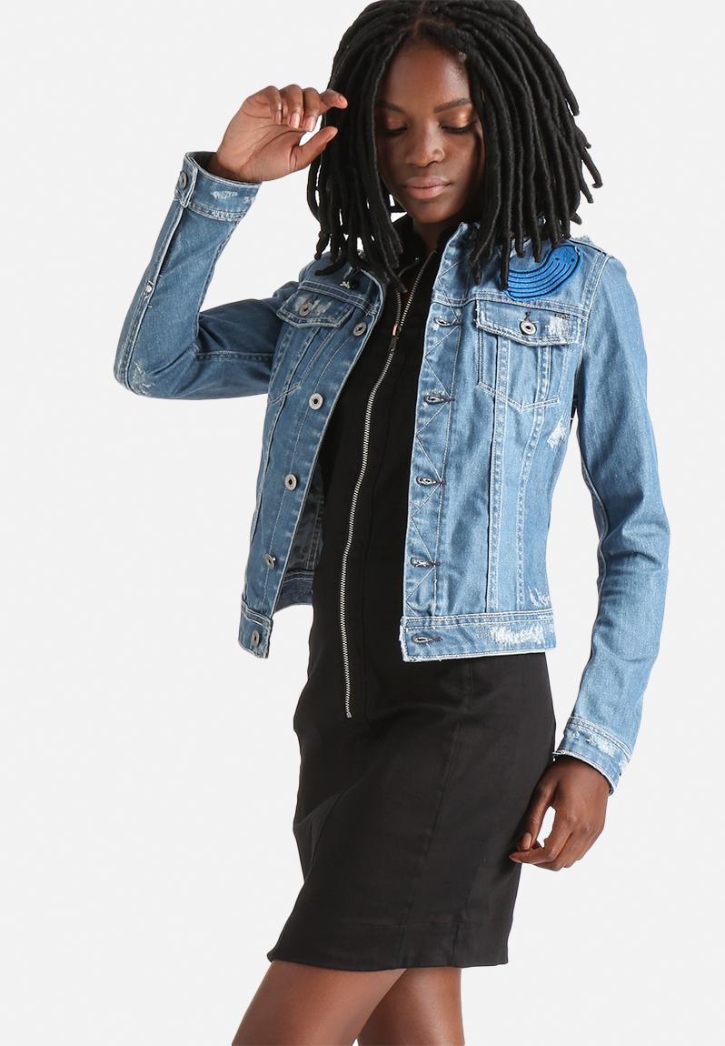 Occ Slim Tailored Denim Jacket - Light Aged Restored RAW for the Oceans ...