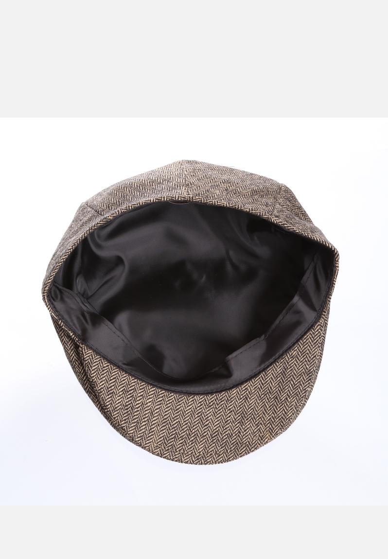 Poor Boy Cap – Brown & Black Herringbone High Fashion Hattery Headwear ...